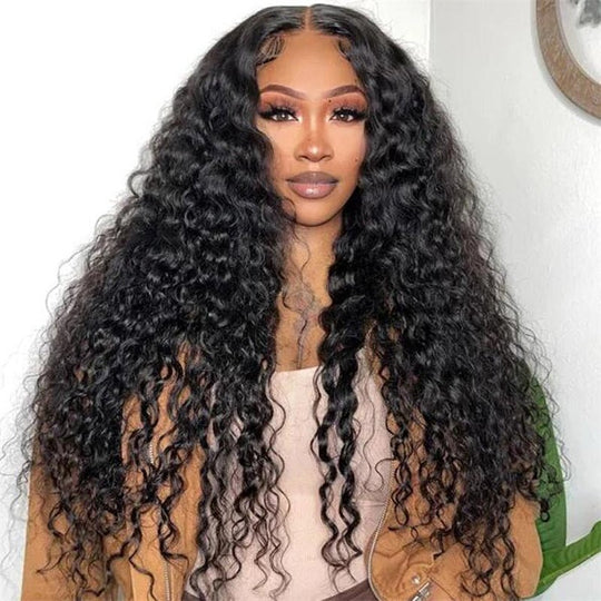 Lemoda 13x6 Real HD Invisible Lace Frontal Wigs Water Wave Human Hair ...