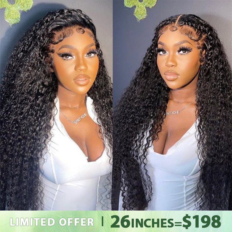 Lemoda 13x6 Real HD Invisible Lace Frontal Wigs Water Wave Human Hair ...